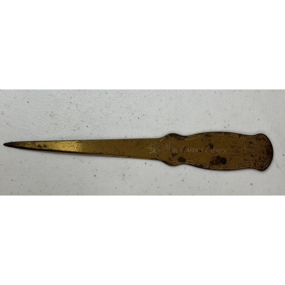 Accents | 193s Advertising Letter Opener Clarence Obrien Patent ...